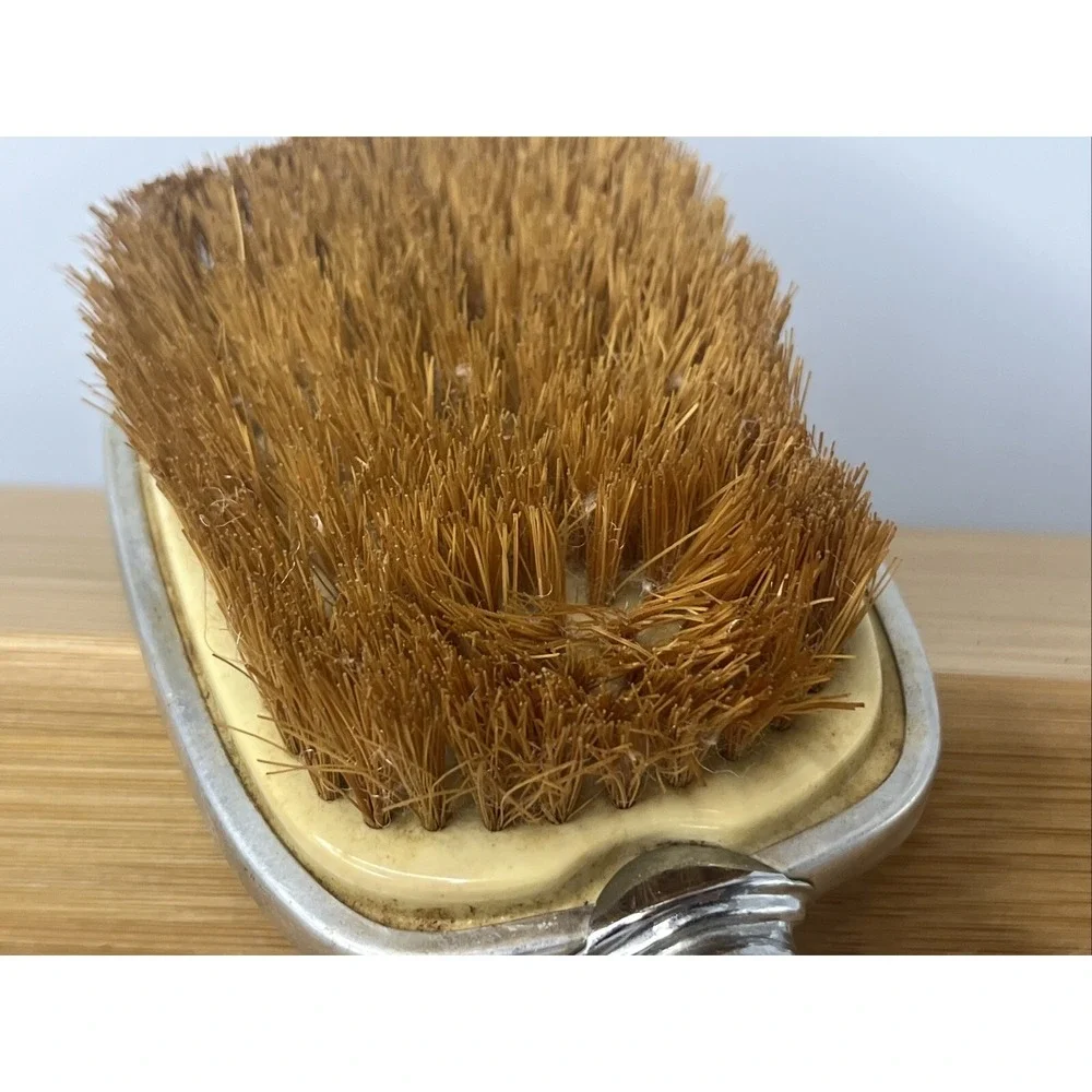 Makeup | Vintage Vanity Hair Brush Green Design With Silver Tone ...